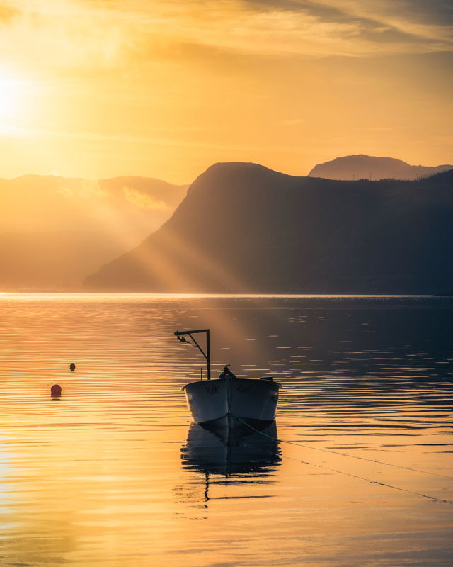 Light Beam Over Boat | Gord Follett | ARTfunnels
